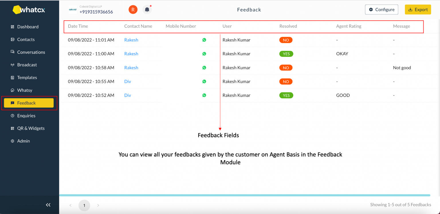 Feedback - WhatCX Knowledgebase