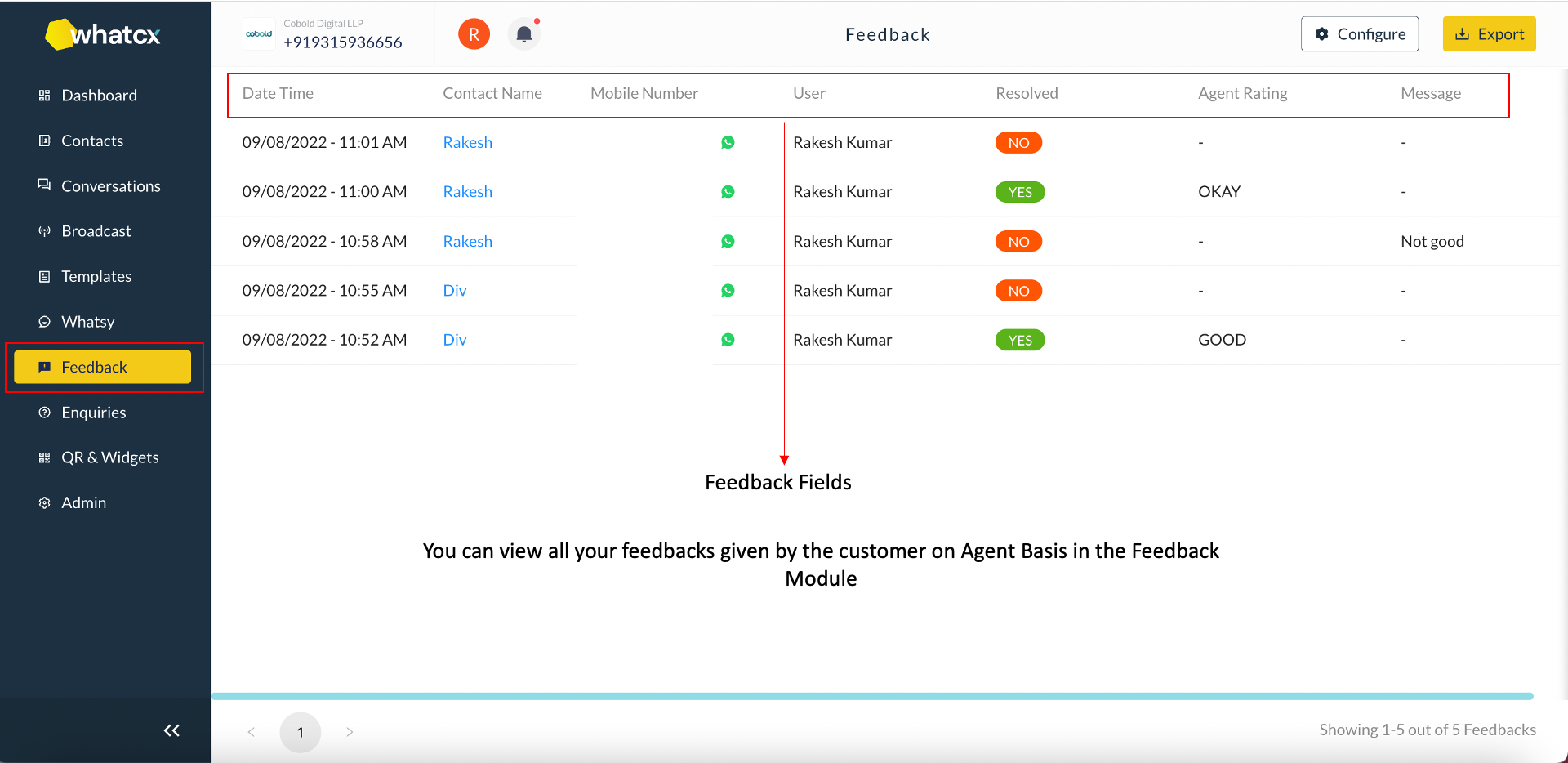 Feedback - WhatCX Knowledgebase