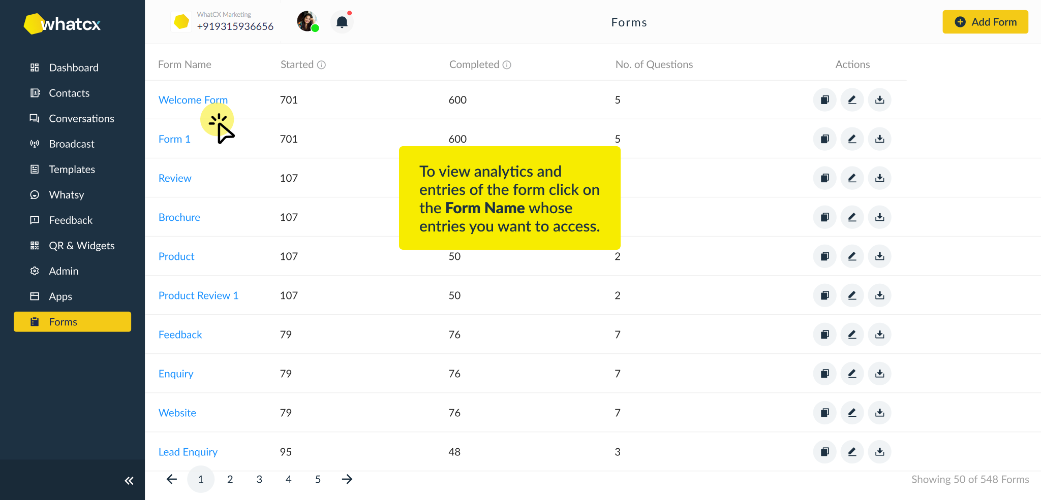 Form Data and Analytics - WhatCX Knowledgebase