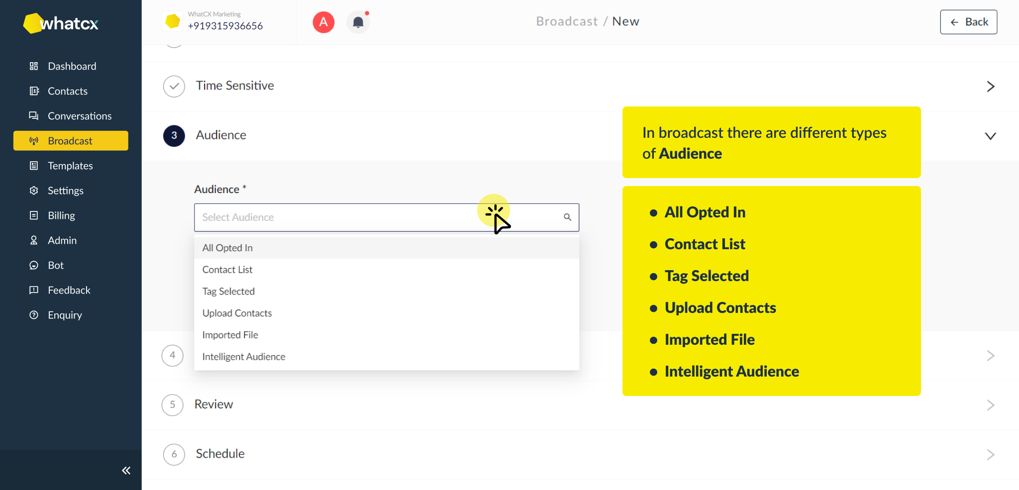 What are the different audience types in Broadcast? - WhatCX Knowledgebase