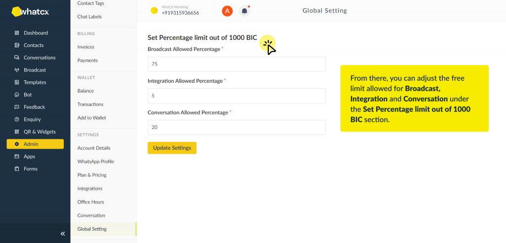 How to configure Global Settings? - WhatCX Knowledgebase